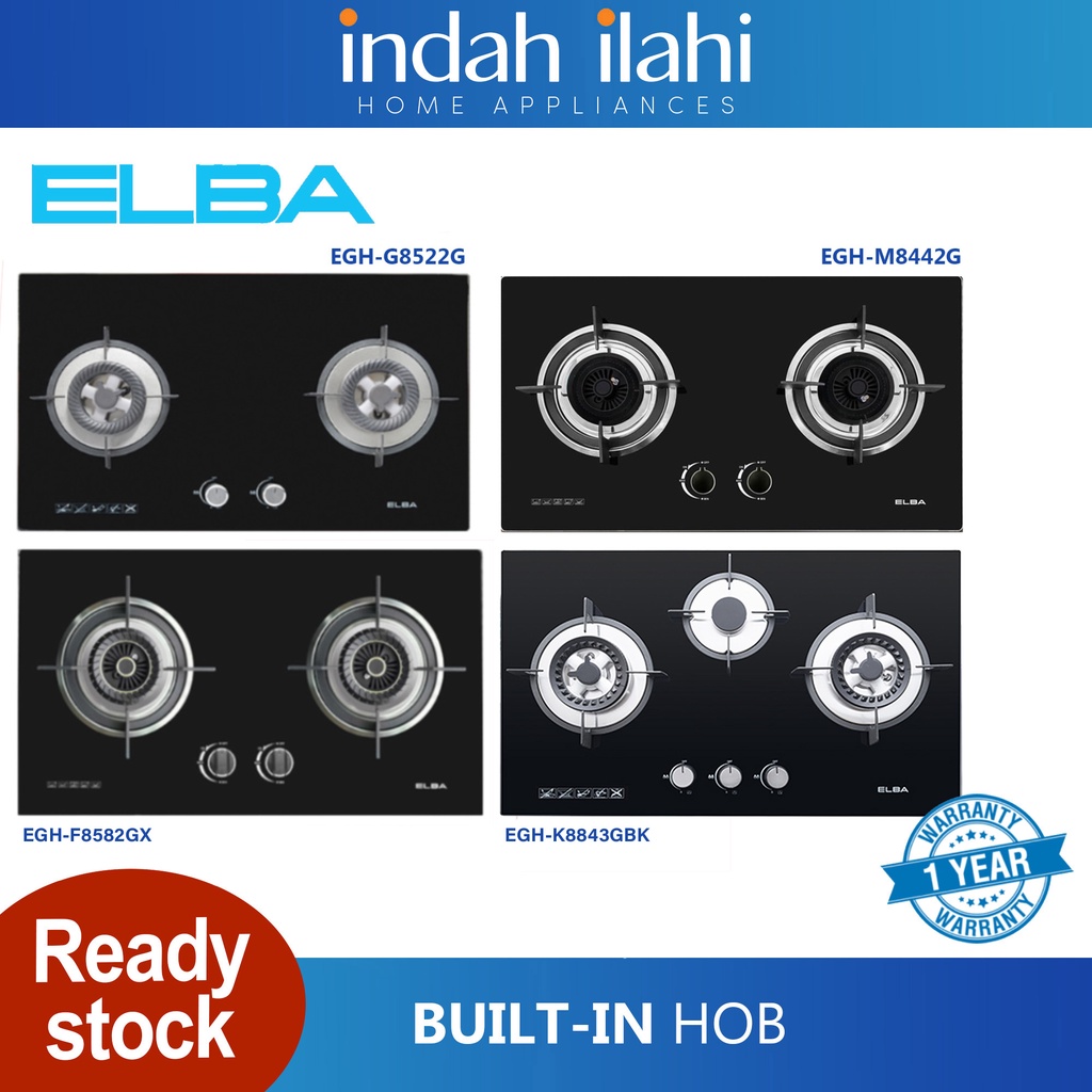 Elba Dapur Gas Kaca Glass Stove EGH-F8582GX(BK) EGH-G8522G(BK) EGH ...