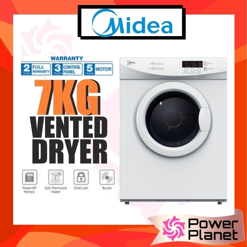 Midea MD-7388 7kg Vented Dryer White MD7388 /Midea MD-100A70 Gray 7KG ...