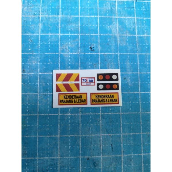 Sticker DIY DIECAST TOY TRUCK (reflector, lampu belakang, permit ...