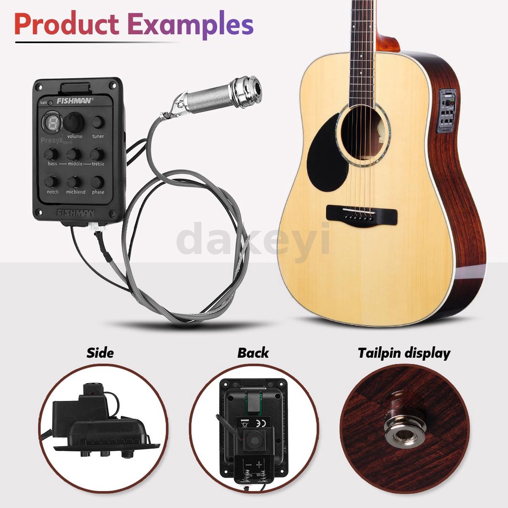 Folk Acoustic Guitar Pickup Presys Blend Dual Mode Equalizer With Mic ...