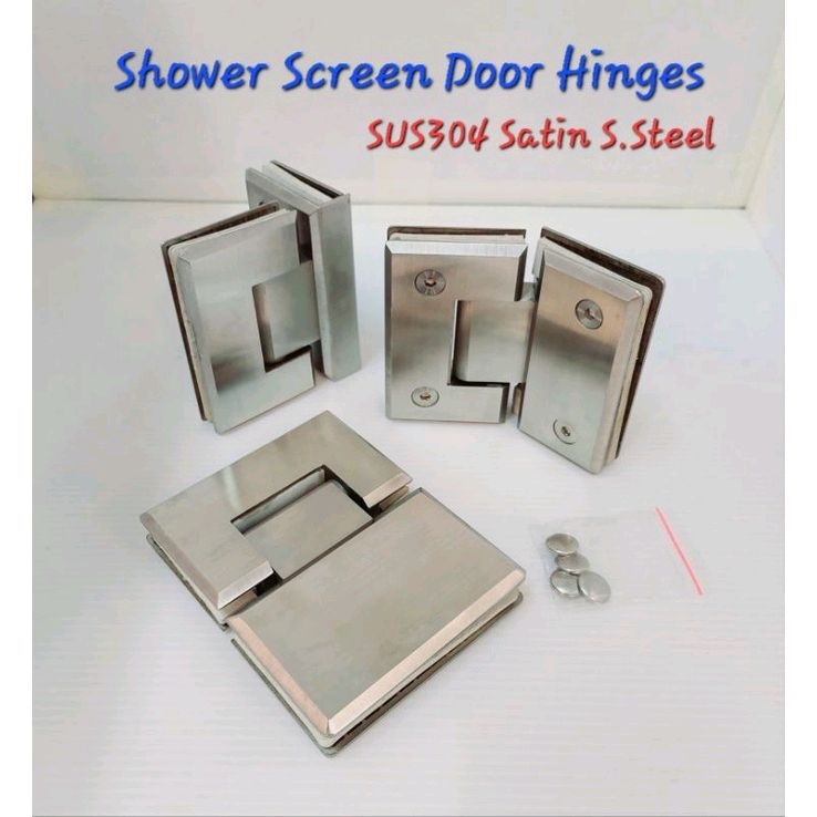 High Grade Hinges SUS304 8~12mm Glass [Satin/Polished] Bathroom Clamp ...