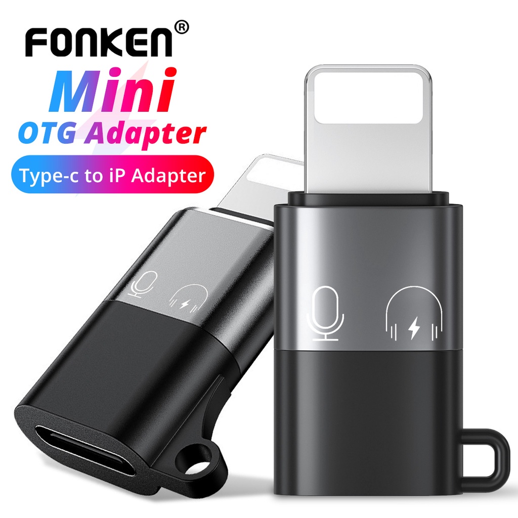 Fonken Mini Adapter IOS to Type C Female for Aple Phone 8pin to Type C ...