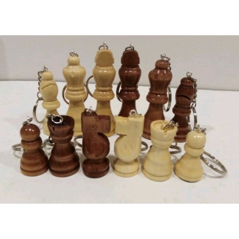Chessmart Magnetic Wooden Keychain Rantai Kunci Catur kayu | Shopee ...