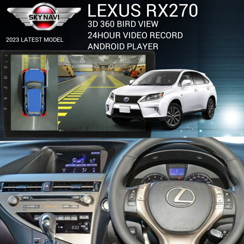 LEXUS RX270 (2009-2015) 3D 360 BIRD VIEW+ 4 SIDE VIDEO RECORD CAR ...