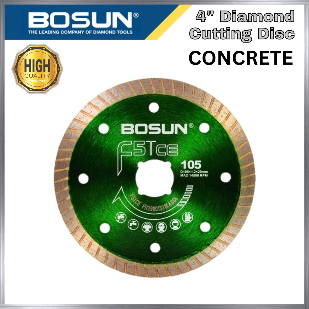 BOSUN F5TCE Diamond Blade Ultra Thin Tile Cutter Tools (4") | Shopee ...