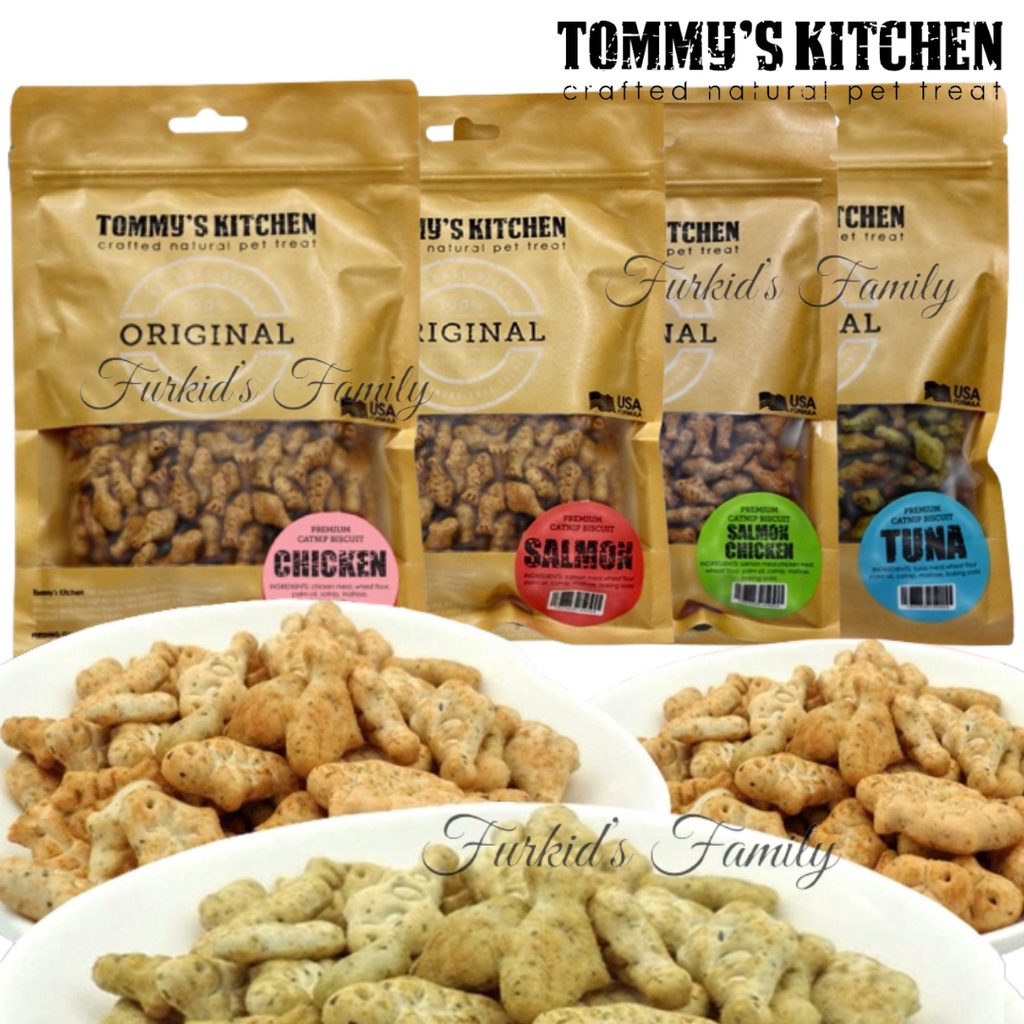 Tommy's Kitchen Premium Catnip Biscuit 100g (Salmon/Tuna/Salmon Chicken ...