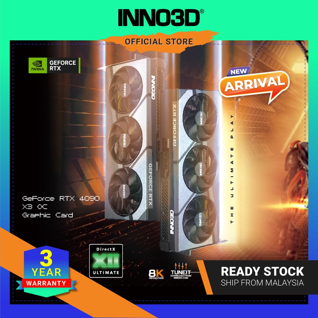 INNO3D GeForce RTX 4090 X3 OC 24GB GDDR6X | Shopee Malaysia