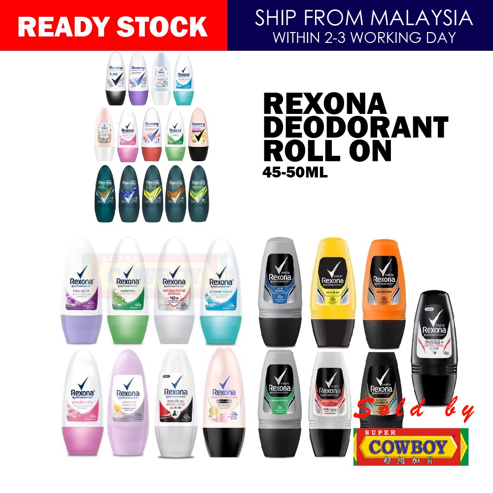 Rexona Deodorant Roll On Passion 45-50ml Whitening for Women Extra Cool for Men | Shopee Malaysia