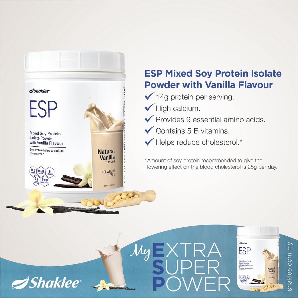 ESP Mixed Soy Protein Isolate Powder with Vanilla Flavour (850 grams ...