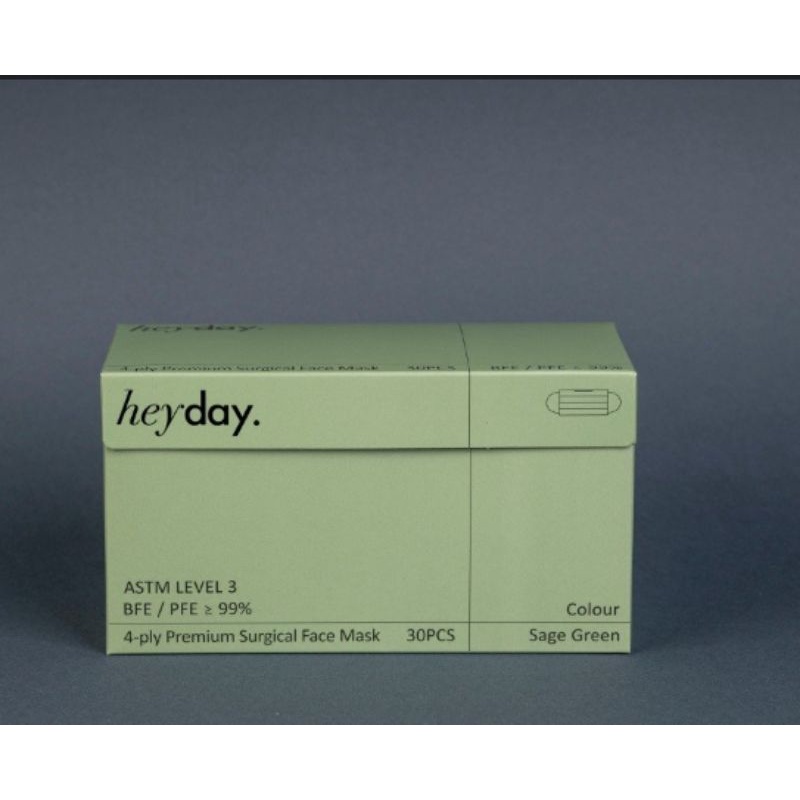Heyday Surgical Face Mask Sage Green 30pcs | Shopee Malaysia