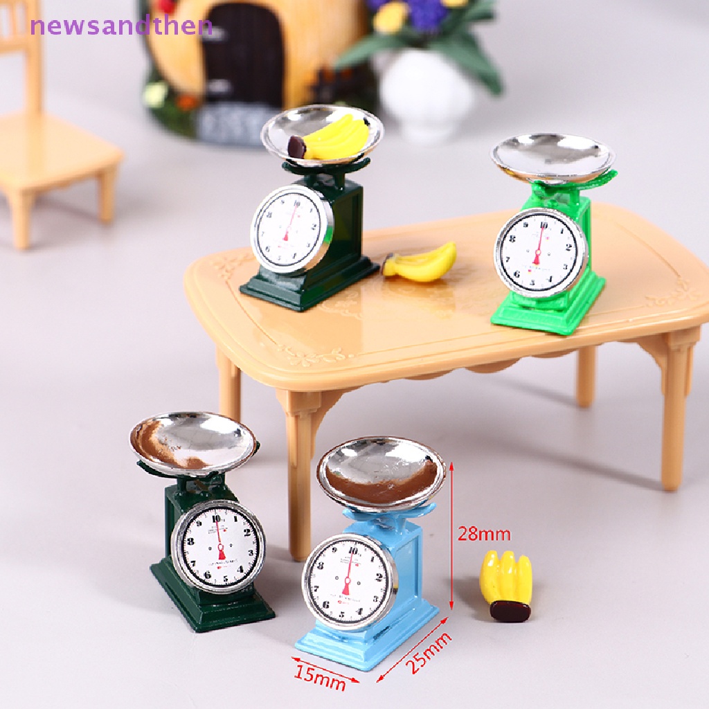 newsandthen 1:12 Dollhouse Miniature Fruit Scale Platform Balance Scale ...