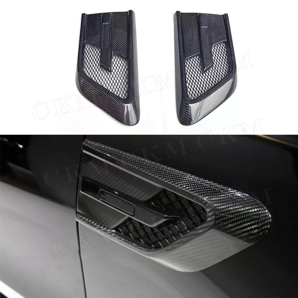 C Class Carbon Fiber Front Bumper Sider Fender Cover Trim For Mercedes ...