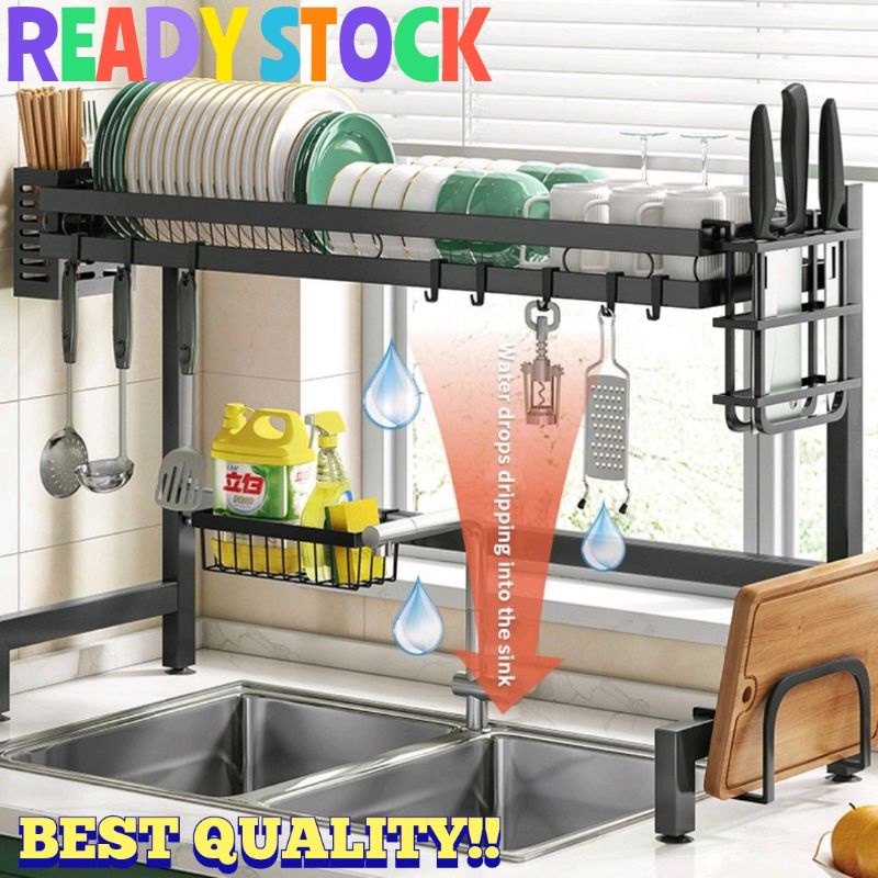 rak sinki Kitchen Cabinet Dish Drying Rack Kitchen Rack Rak Barang ...