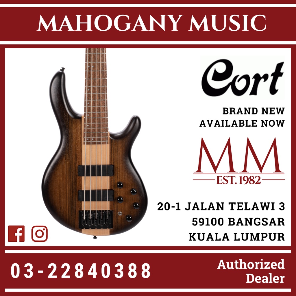 Cort C5 Plus OVMH Antique Brown Burst Electric Bass Guitar | Shopee ...