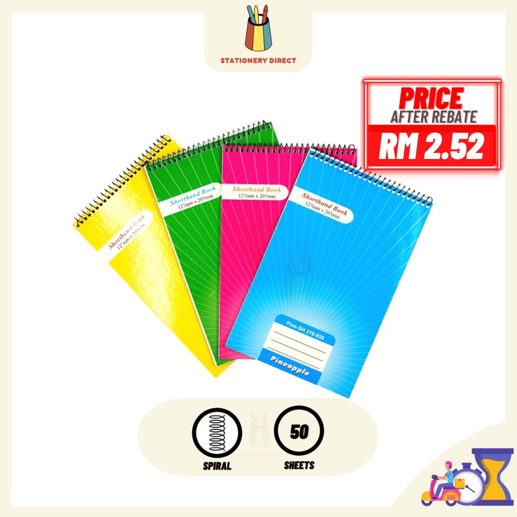 Pineapple Shorthand Book / Spiral Book / Nota Book / Long Note Book ...
