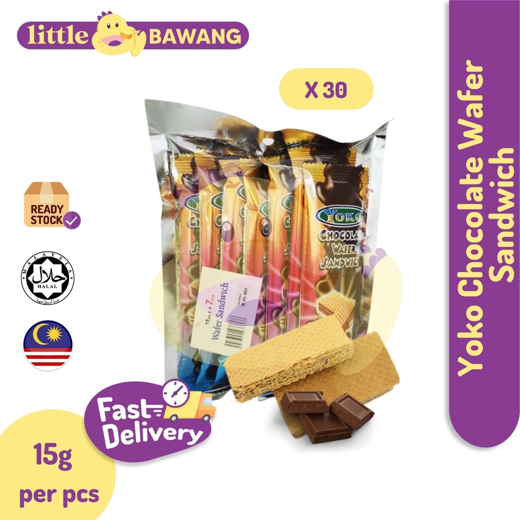 Yoko Chocolate Wafer Sandwich 30pcs x 15g | Shopee Malaysia