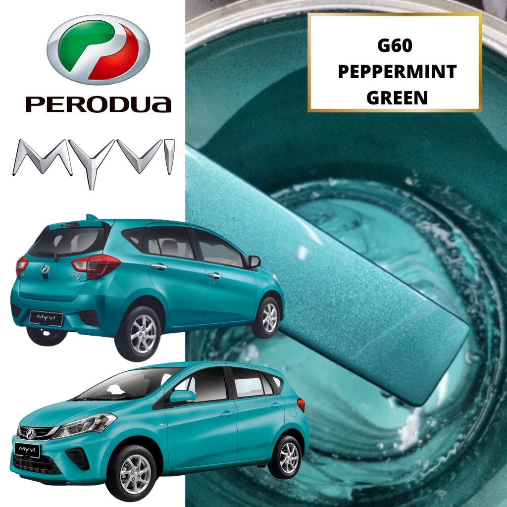 PERODUA MYVI- G60 PEPPERMINT GREEN- 2K Paint / Cat Bancuh Kereta ...