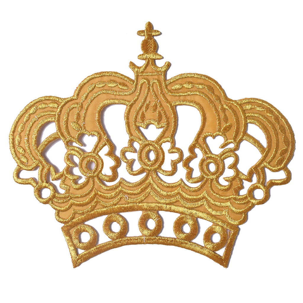 1Pc Gold Silver Crown Embroidery Patches Iron on Clothes Garment ...