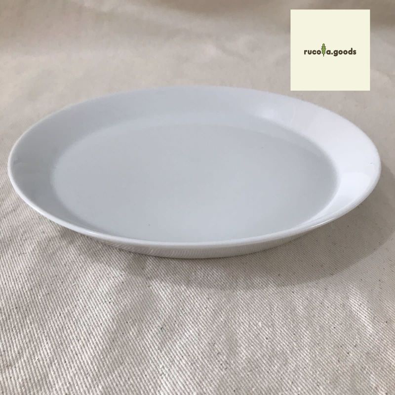 PUTIH Pizza Plate Flat Upright Ceramic 9inch 9" 23cm Plain White Thick ...