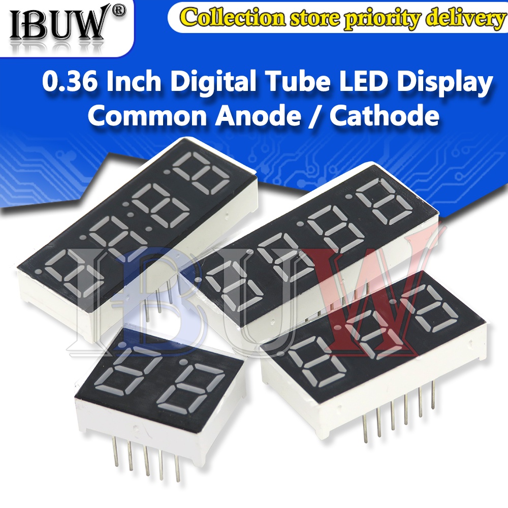 5PCS 0.36inch LED display 7 Segment 1 Bit/2 Bit/3 Bit/4 Bit Digit Tube Red Common Cathode ...