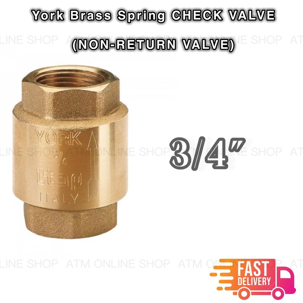 York Brass Spring Check Valvenon Return Valve 34 Shopee Malaysia