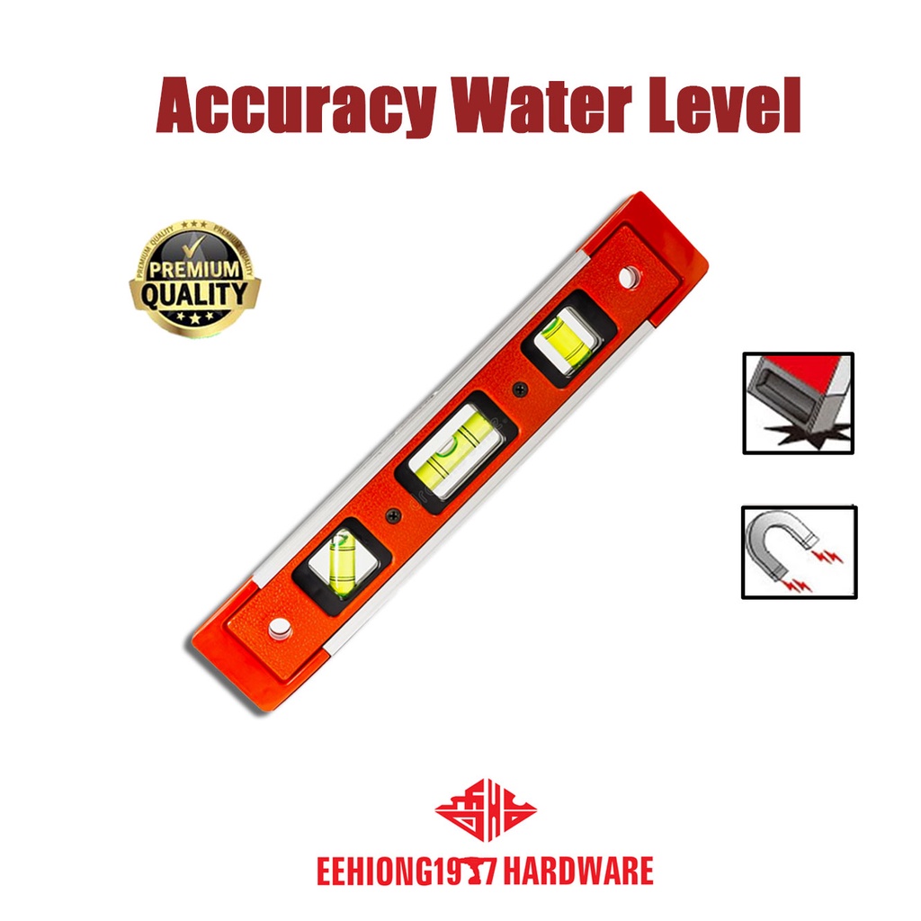 9" Magnetic Water Level Spirit Water Level 230mm Penimbang Air 磁性平水测 ...