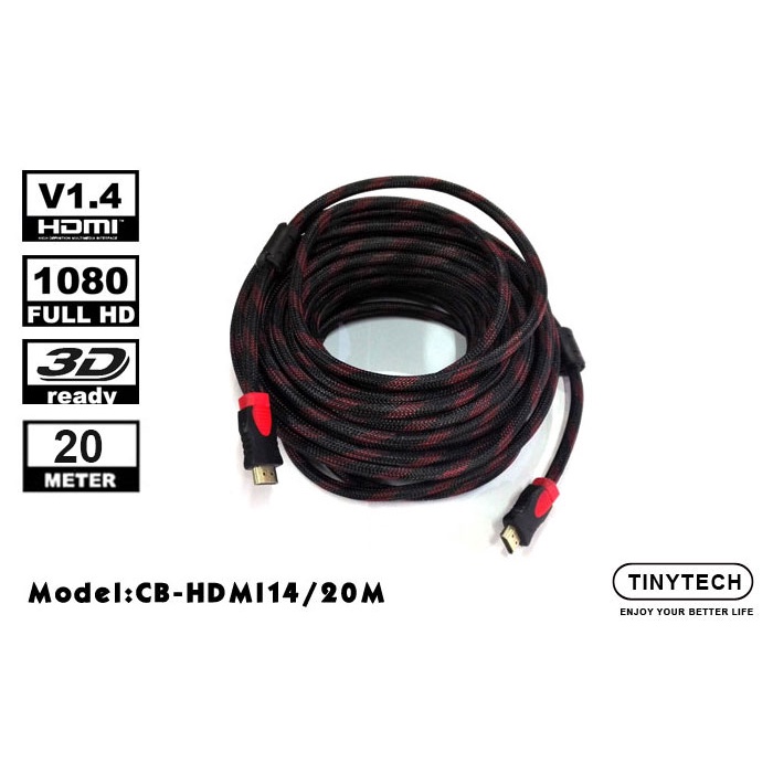 TINYTECH HIGH QUALITY 20 METER HDTV V1.4 CABLE (CB-HDMI14/20M) | Shopee ...
