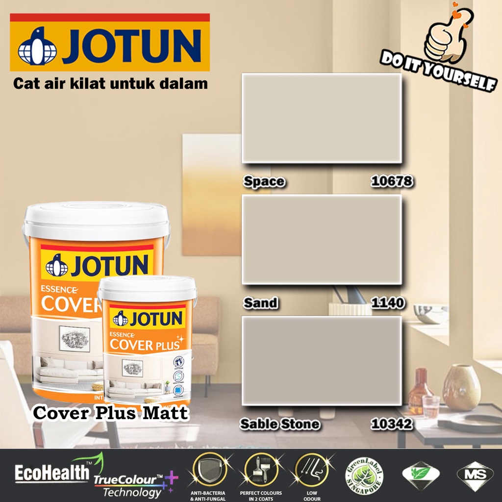 JOTUN ESSENCE COVER PLUS INTERIOR MATT 1 Liter Space 10678 / Sand 1140 ...