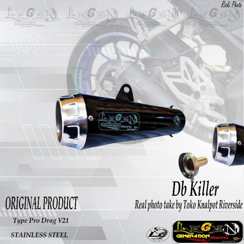 Original Legend Generation Type Pro Drag V-21 racing Exhaust silincer ...
