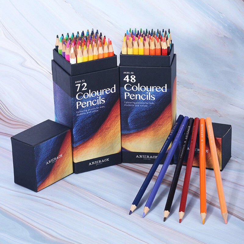 Rich Colors 12/18/24/36/48Colors Oily Colored Pencils Hexagon Wooden ...
