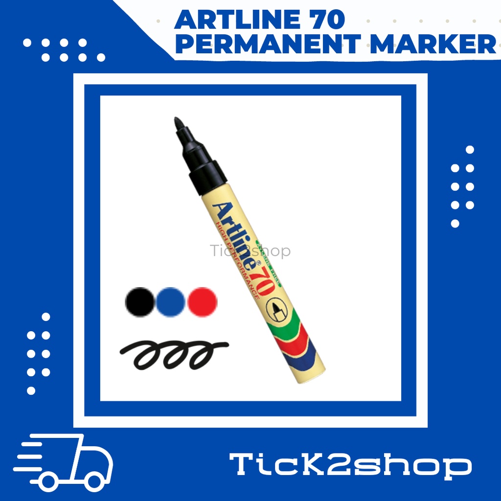 Artline 70 Permanent Marker (Blue, Red, Black) | Shopee Malaysia