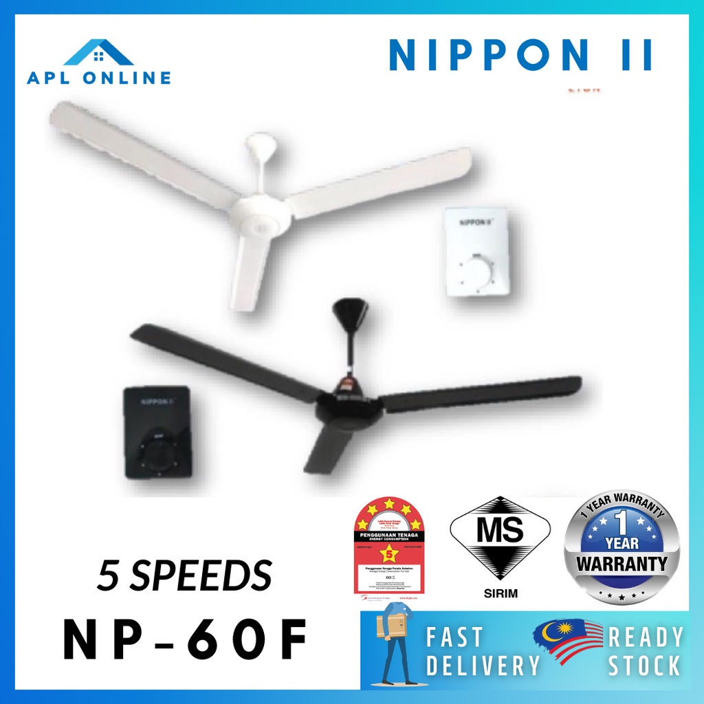 Nippon II NP60F 60'' Regulator Ceiling Fan Kipas Siling | Shopee Malaysia