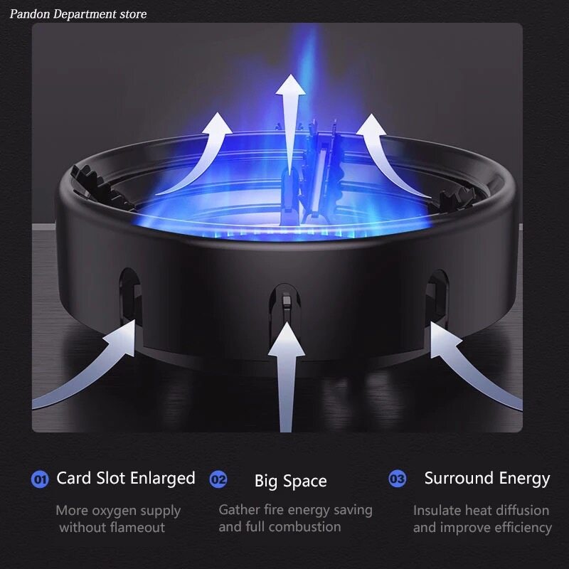8 & 9 Holes Stainless Iron Gas Stove Fire Wind Proof Saver Cover ...