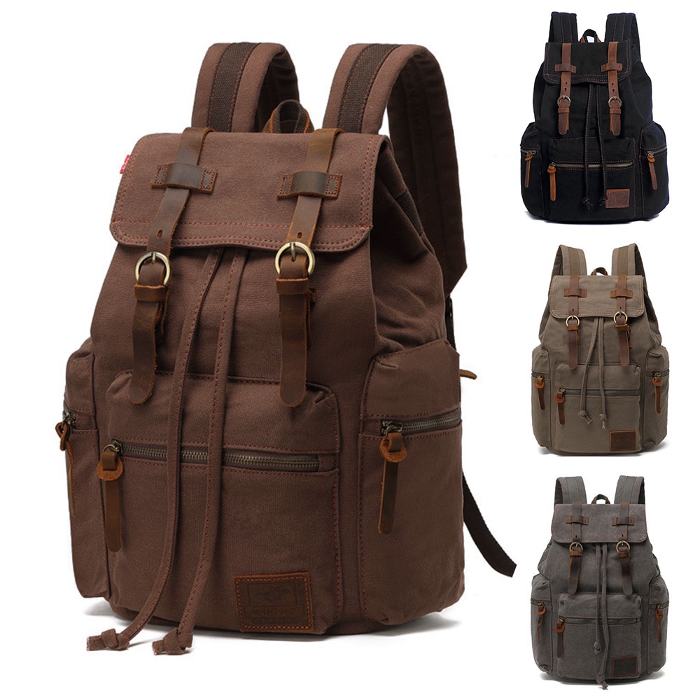 AUGUR Quality Canvas Leather Men Backpack Man Bagpack Beg Galas Lelaki ...