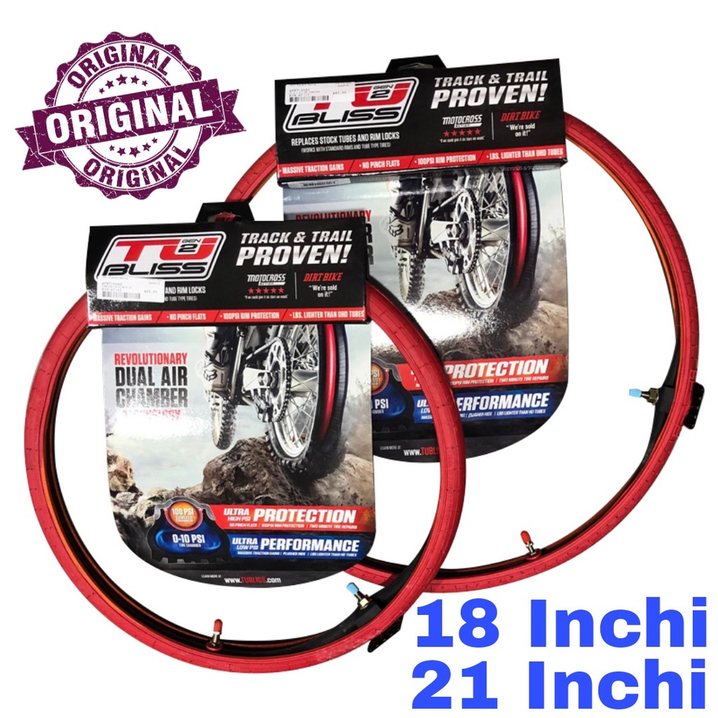 Motocross TUBLISS USA Original Small Red Inner Tube Lock Off-Road Tires ...