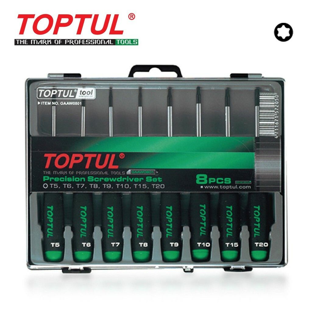 TOPTUL 8pcs Precision Screwdriver Set Star Type GAAW0801 | Shopee Malaysia