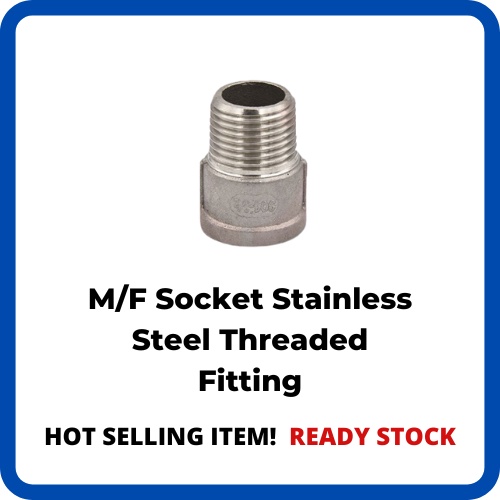 M/F Socket Stainless Steel SUS304 Threaded Fitting ( BSPT ) | Shopee ...