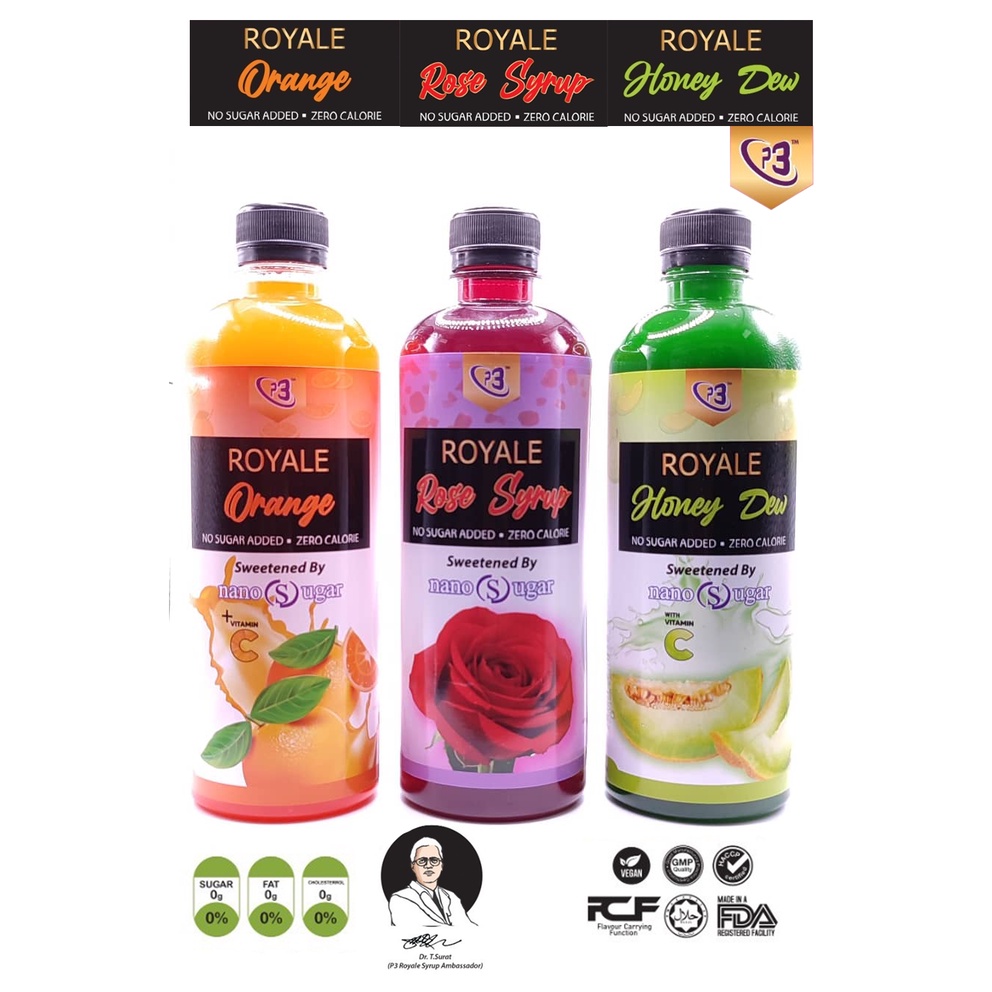 P3 ROYALE CORDIAL NANO SUGAR | PATI KORDIAL NANO SUGAR TANPA GULA PUTIH (500ML) | Shopee Malaysia