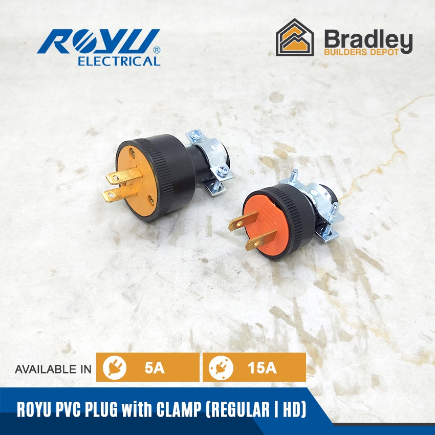Royu Electrical PVC Plug with Clamp (5A or 15A) | Shopee Malaysia