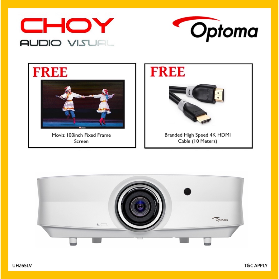 Optoma UHZ65LV Bright 4K UHD Laser Projector + Free Gift | Shopee Malaysia
