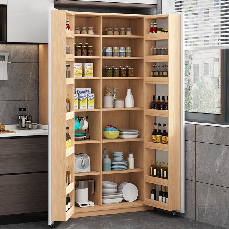 Pull type dining cabinet integrated against the wall High household ...