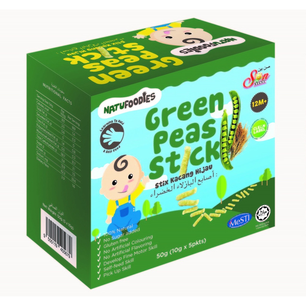 NatuFoodies Green Peas Stick 50g HMS Healthstore | Shopee Malaysia