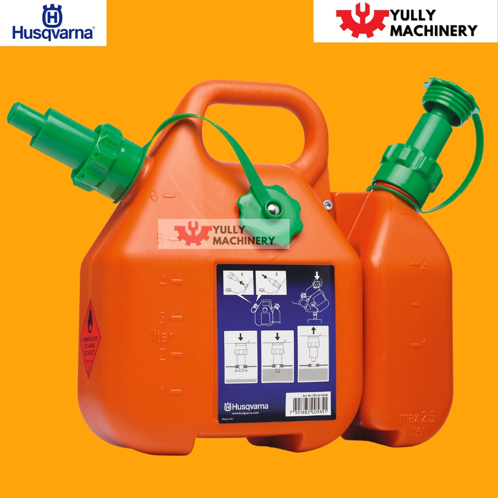 HUSQVARNA COMBI CAN (2T MIXTURE TANK) 2T OIL 2.5L PETROL 6L | Shopee ...