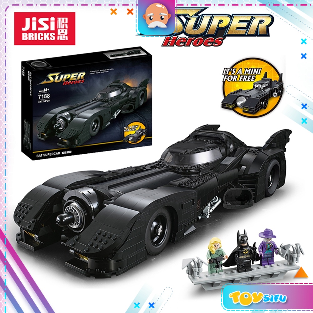 (FREE Mini Tank) Jisi Bricks Super Heroes 7188 Batman Bat Man Tank ...