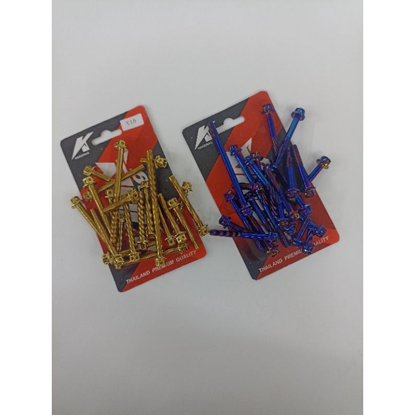 ENGINE COVER SCREW (KINGDRAG) SET Y15ZR GOLD/TITANIUM | Shopee Malaysia