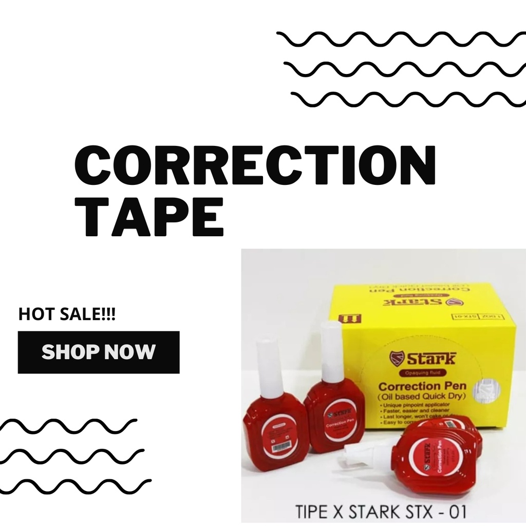 Type Ex Liquid Correction Fluid Pen Stark / Tip Ex Liquid / Correction ...