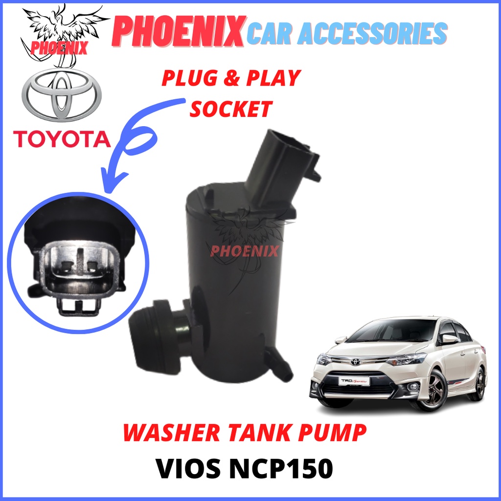 TOYOTA VIOS NCP 150 2013-2018 Washer Tank Pump Motor HIGH QUALITY Plug ...