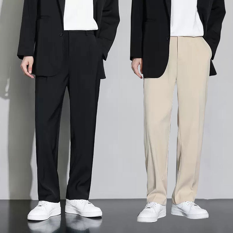 Korean Straight Cut Khaki Slack Pants Men Fashion Loose Versatile ...