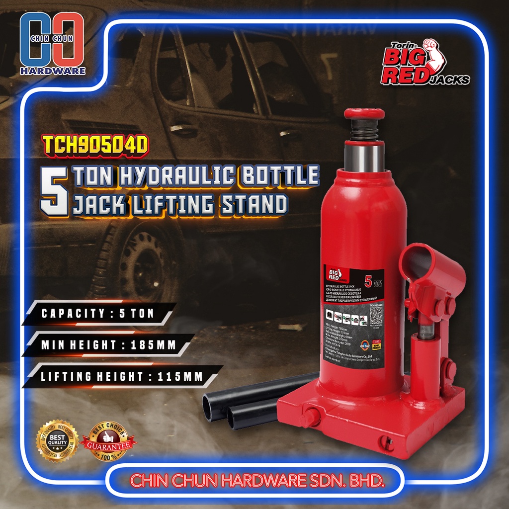 BIGRED 5 TON TCH 90504D HYDRAULIC BOTTLE JACK LIFTING STAND | Shopee Malaysia