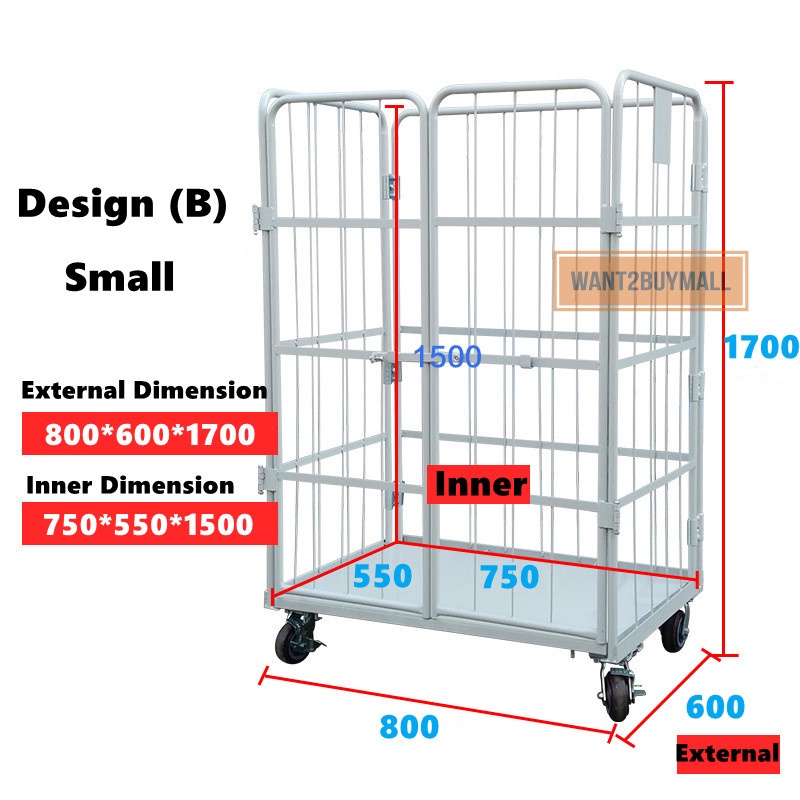 500kg Work Tainer Logistics Courier Trolley Roller Loader Warehouse ...